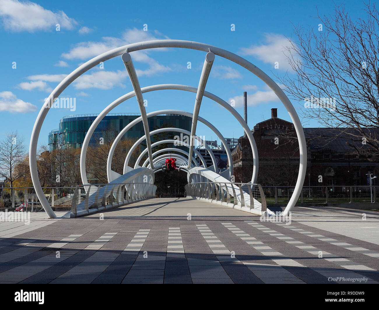 Walkway along Anastasia River in Capitol Riverfront area in Washington ...
