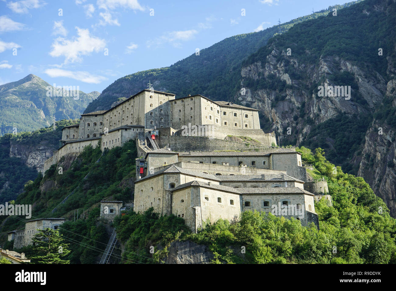 View of Fort Bard, Aosta Valley - Italy Stock Photo - Alamy