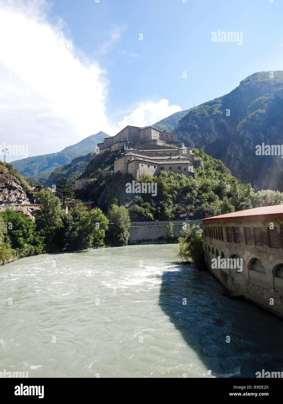 View of Fort Bard, Aosta Valley - Italy Stock Photo - Alamy
