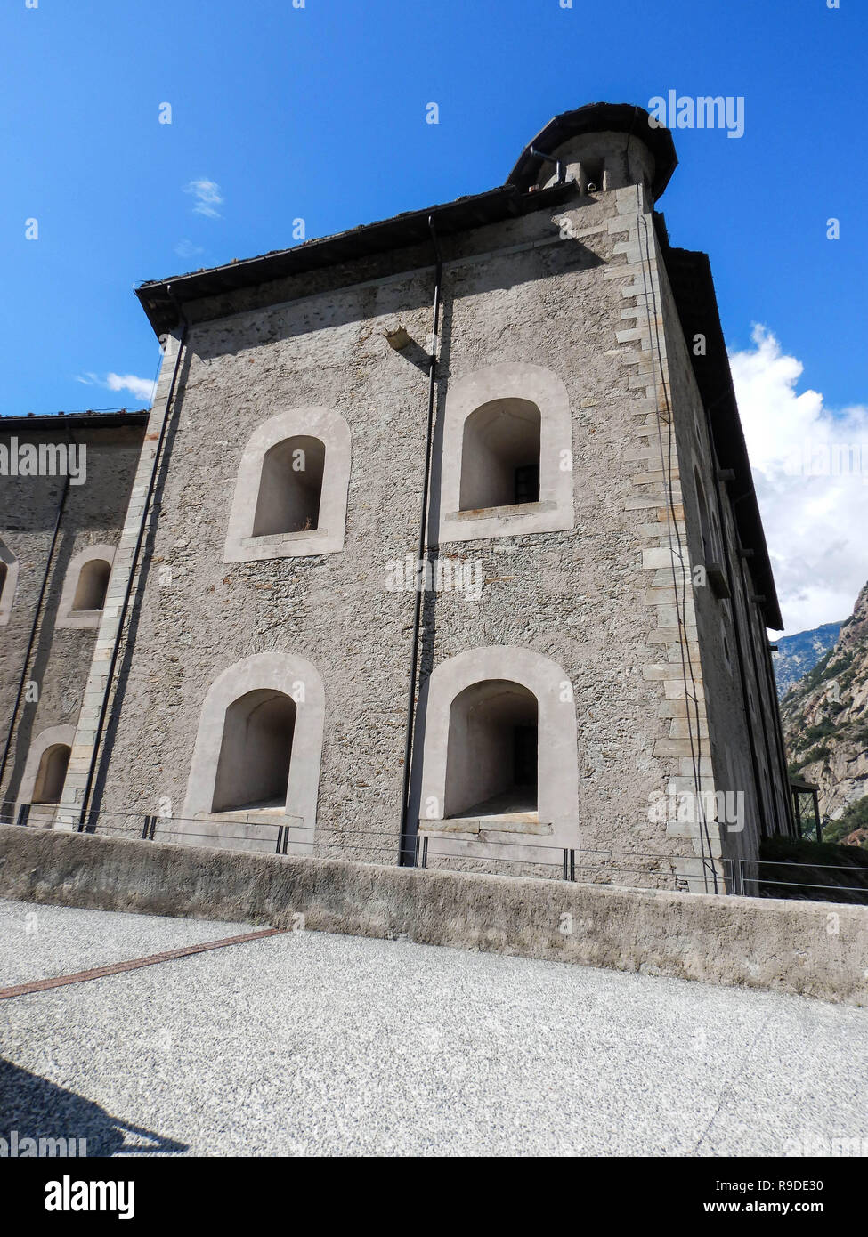 Building of the Bard Fort, Bard, Aosta Valley - Italy Stock Photo - Alamy