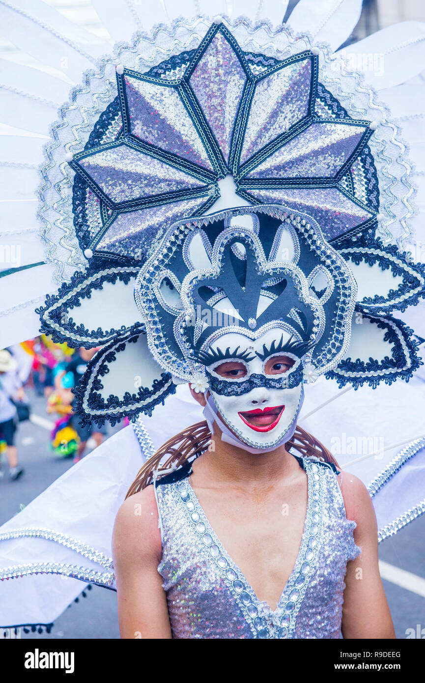 Participant in the Masskara Festival in Bacolod Philippines Stock Photo ...