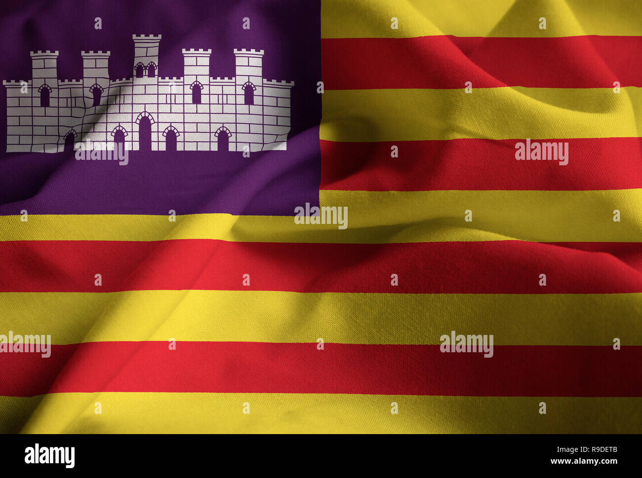 Official flag of balearic islands hi-res stock photography and images ...