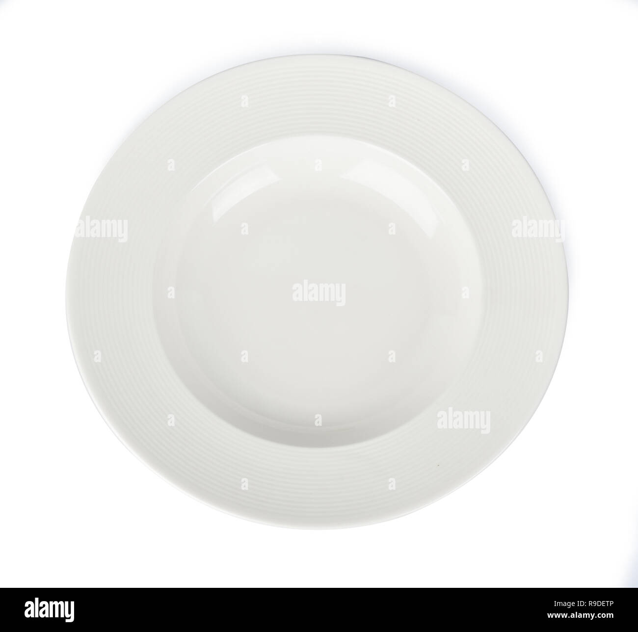 empty white plate on white background Stock Photo - Alamy
