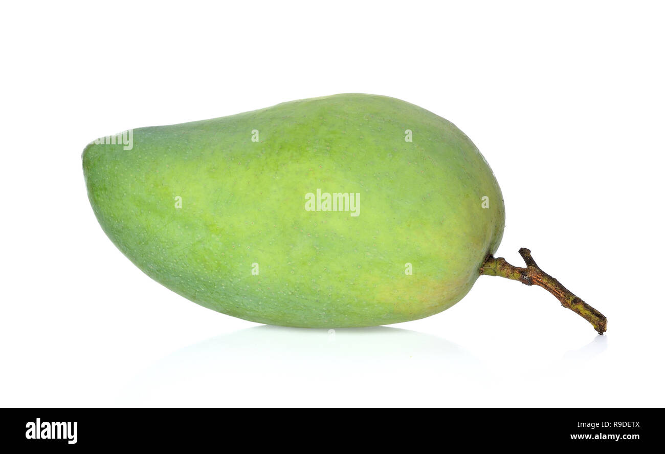 green mango fruit (Mangifera) isolated on white background Stock Photo ...