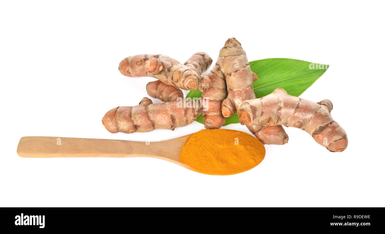 turmeric isolated on white background Stock Photo - Alamy