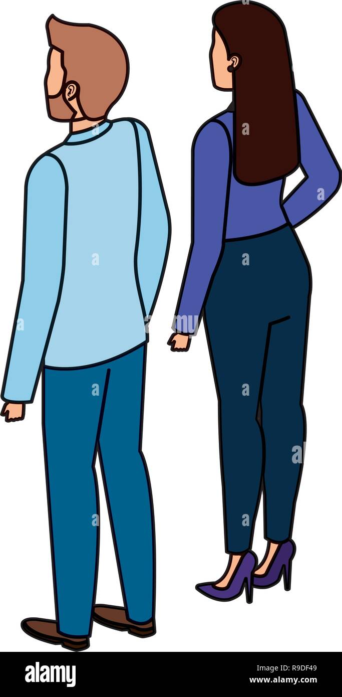business couple back avatars characters Stock Vector Image & Art - Alamy