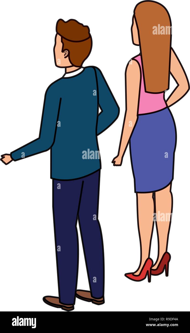 business couple back avatars characters Stock Vector Image & Art - Alamy