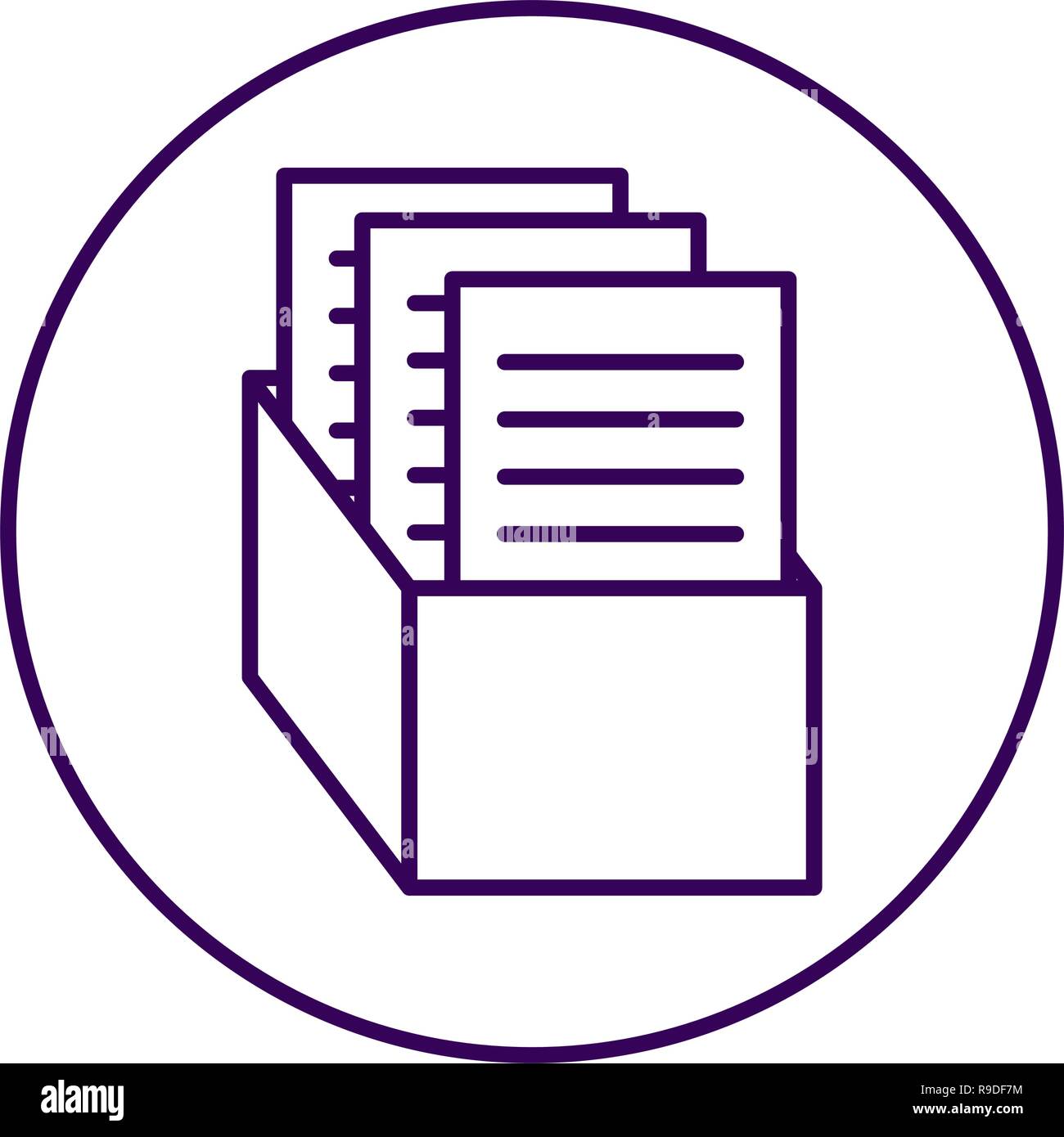 box with documents office icons Stock Vector Image & Art - Alamy