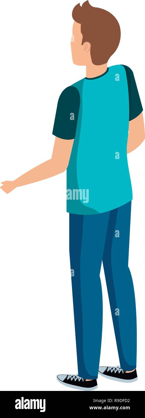 young and casual man back character Stock Vector Image & Art - Alamy