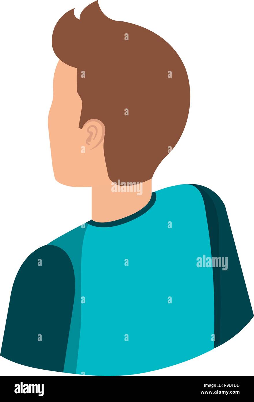Back pose smart young guy Stock Vector Images - Alamy
