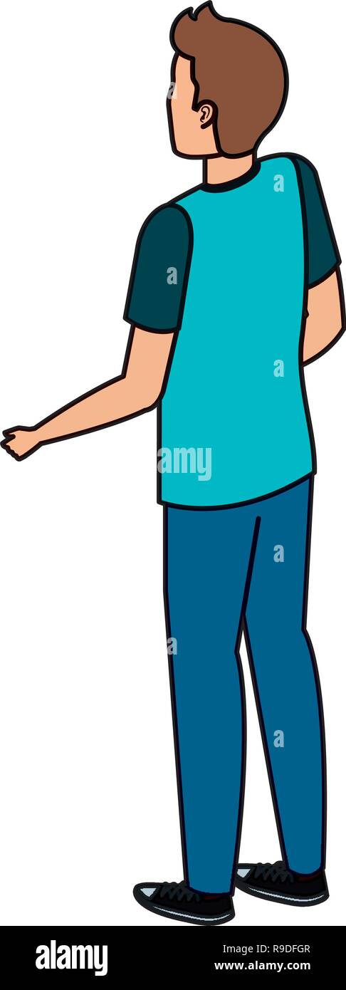 young and casual man back character Stock Vector Image & Art - Alamy