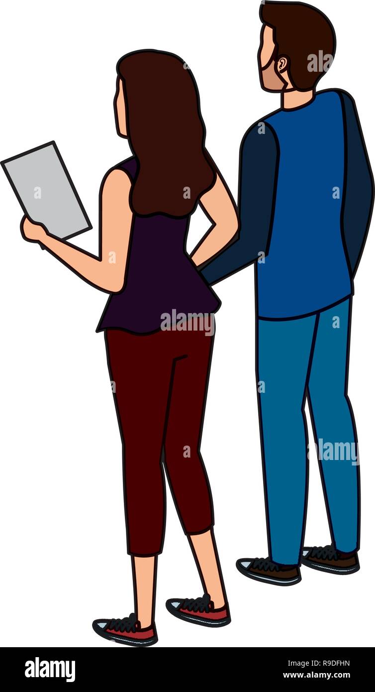 business couple back avatars characters Stock Vector Image & Art - Alamy