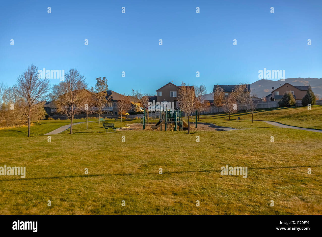 Playground in the suburbs of Utah Valley Stock Photo - Alamy