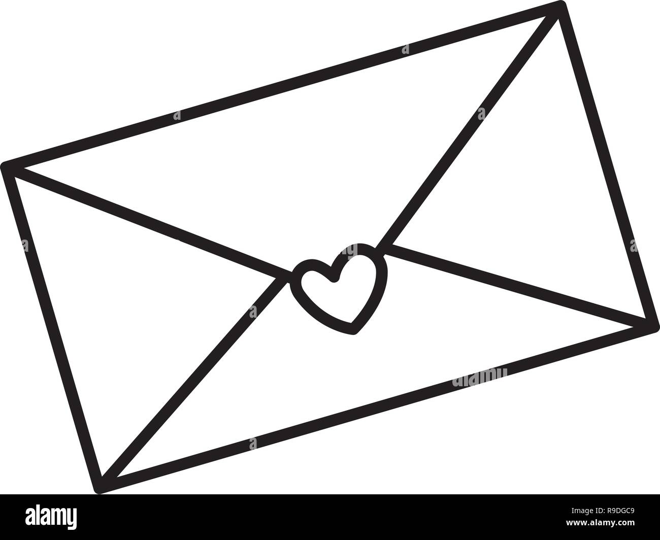 envelope with heart icon Stock Vector Image & Art - Alamy