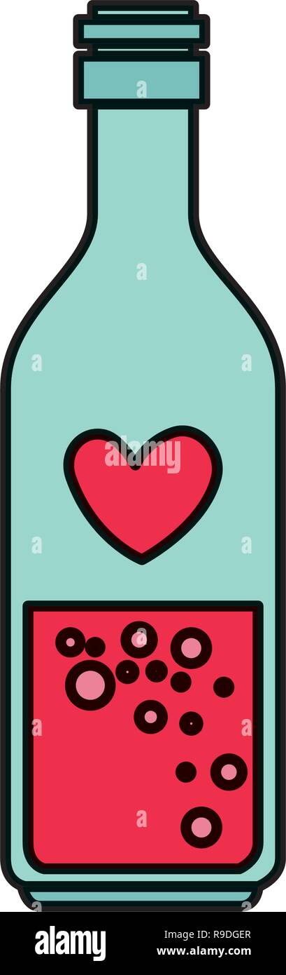bottle with heart icon Stock Vector Image & Art - Alamy