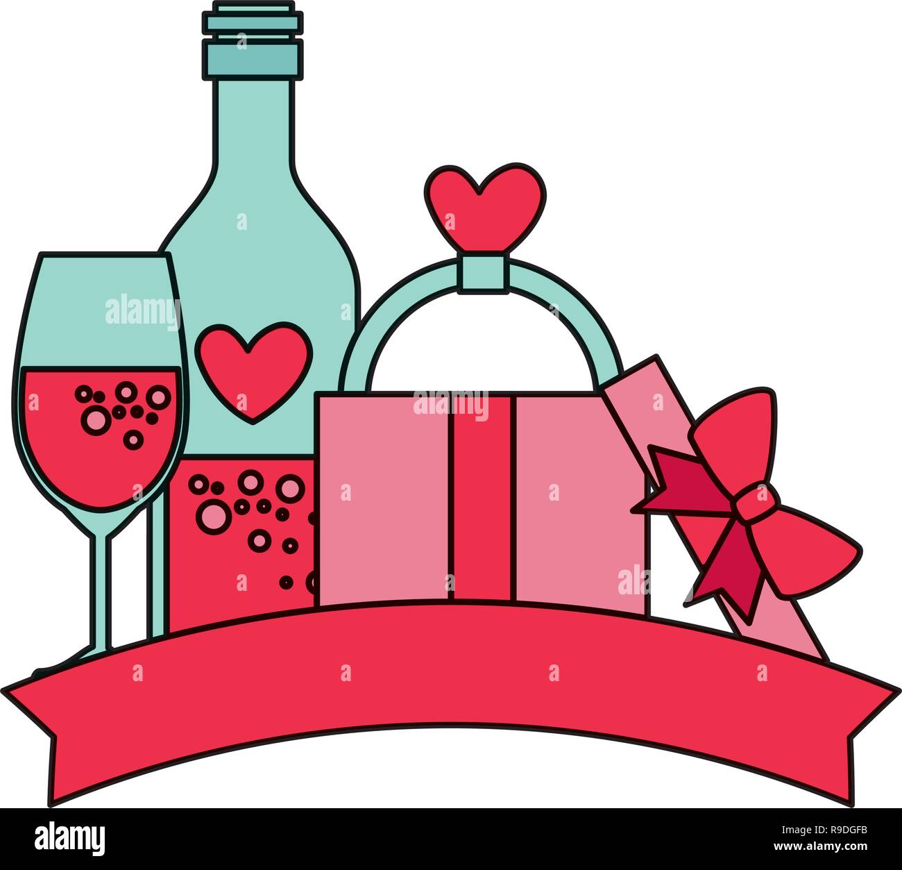 Magic ribbon hearts Stock Vector Images - Alamy