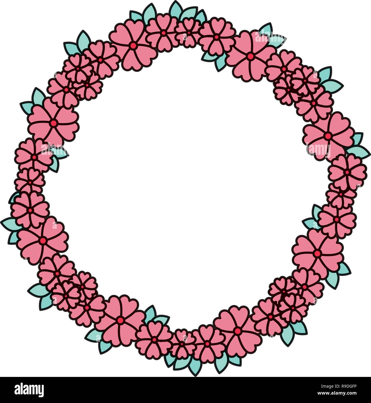 circular floral decoration icon Stock Vector Image & Art - Alamy