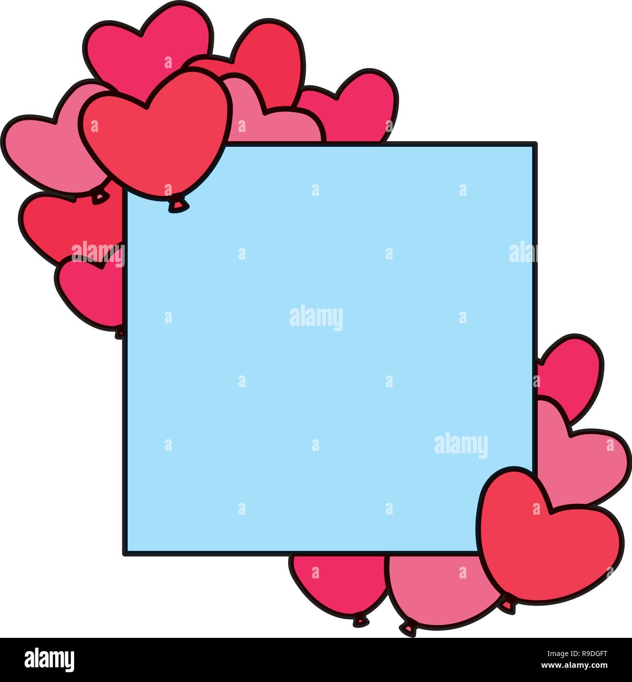 frame with heart shaped party balloons Stock Vector Image & Art - Alamy