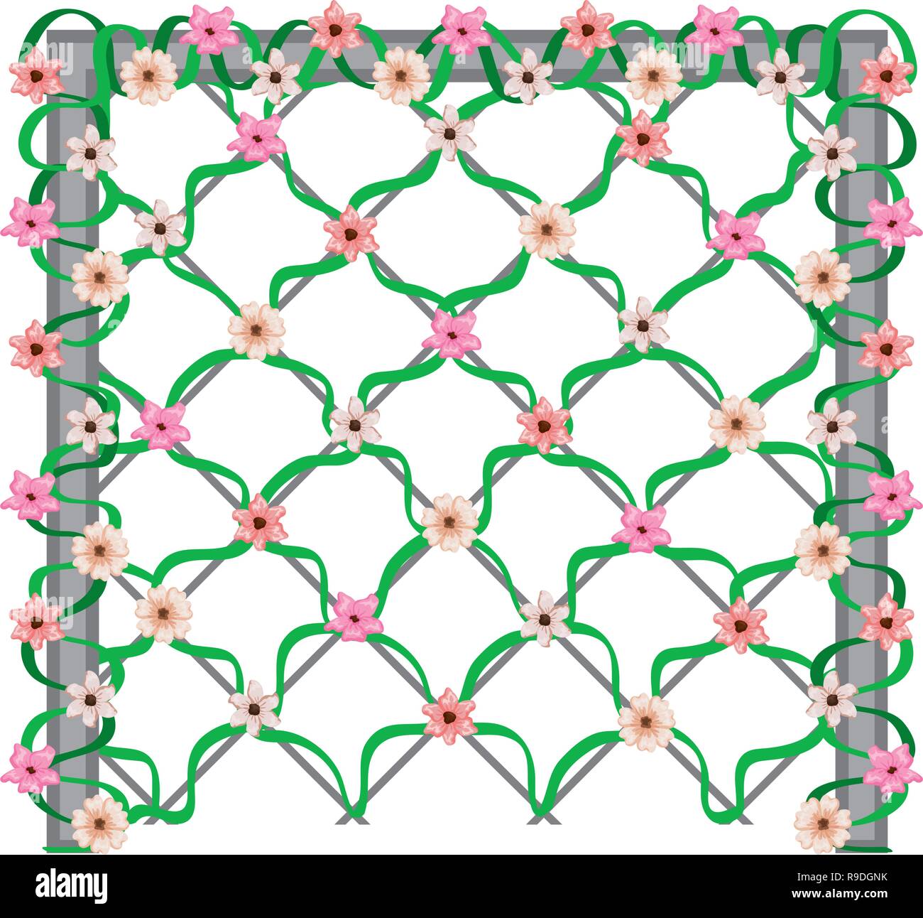 metal net with floral decoration Stock Vector Image & Art - Alamy