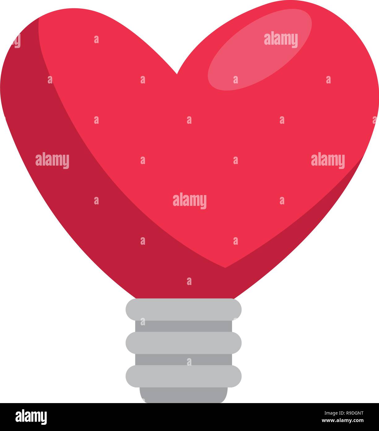 bulb with heart shape Stock Vector Image & Art - Alamy