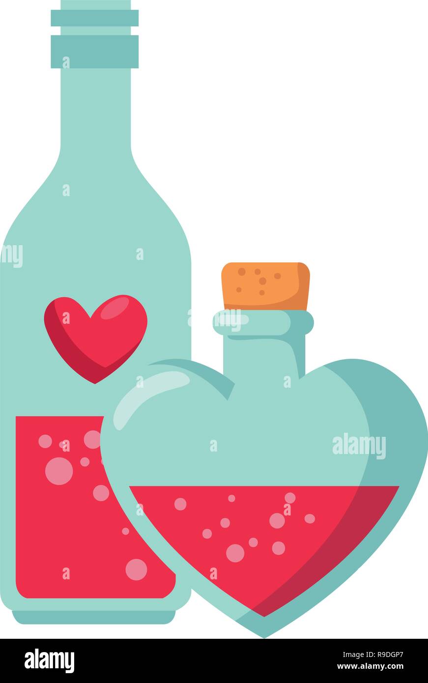 bottle with heart shape Stock Vector Image & Art - Alamy