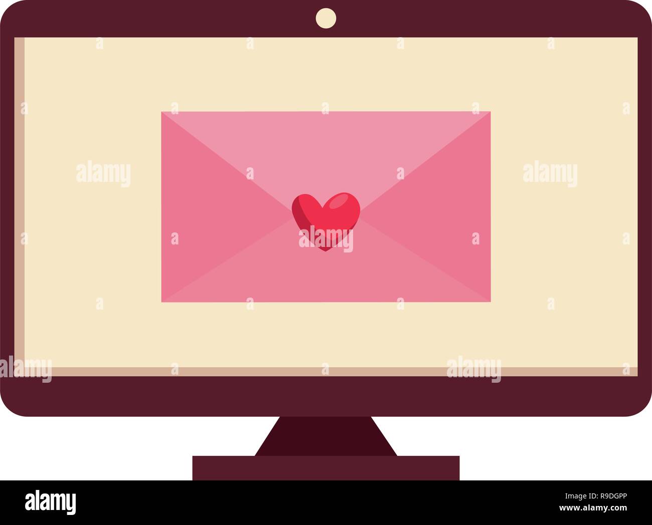 envelope with heart in computer Stock Vector Image & Art - Alamy