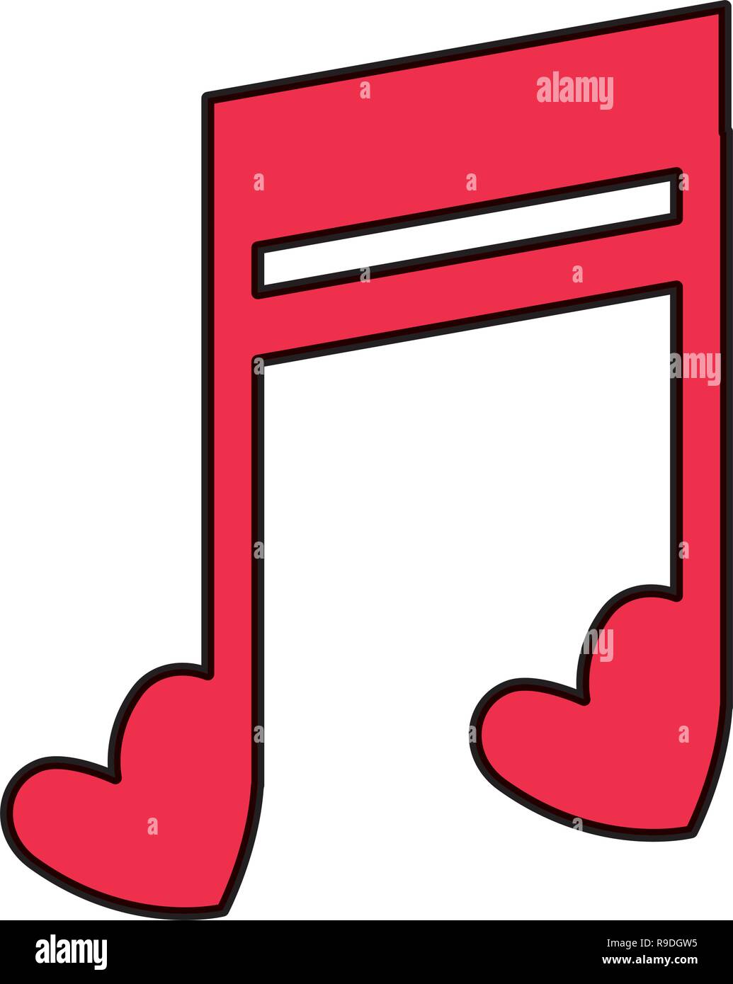 music note with hearts Stock Vector Image & Art - Alamy