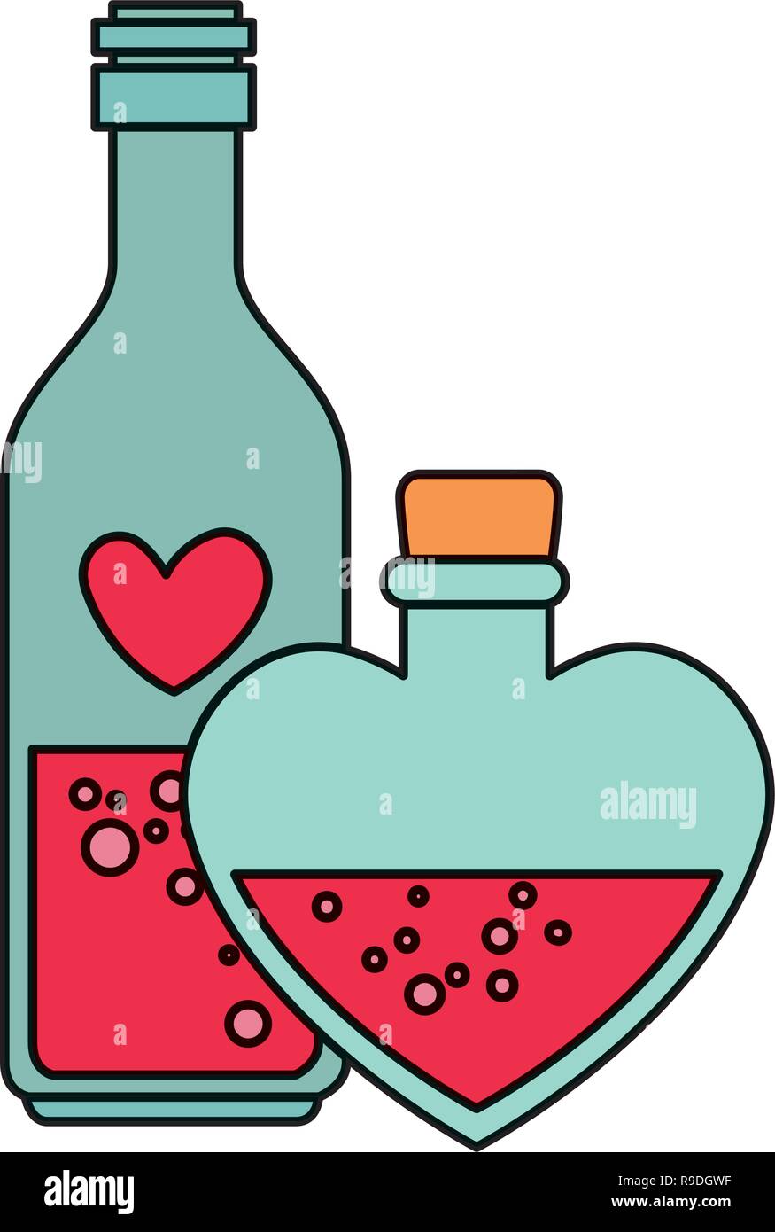 Potion love romance bottle Stock Vector Images - Alamy