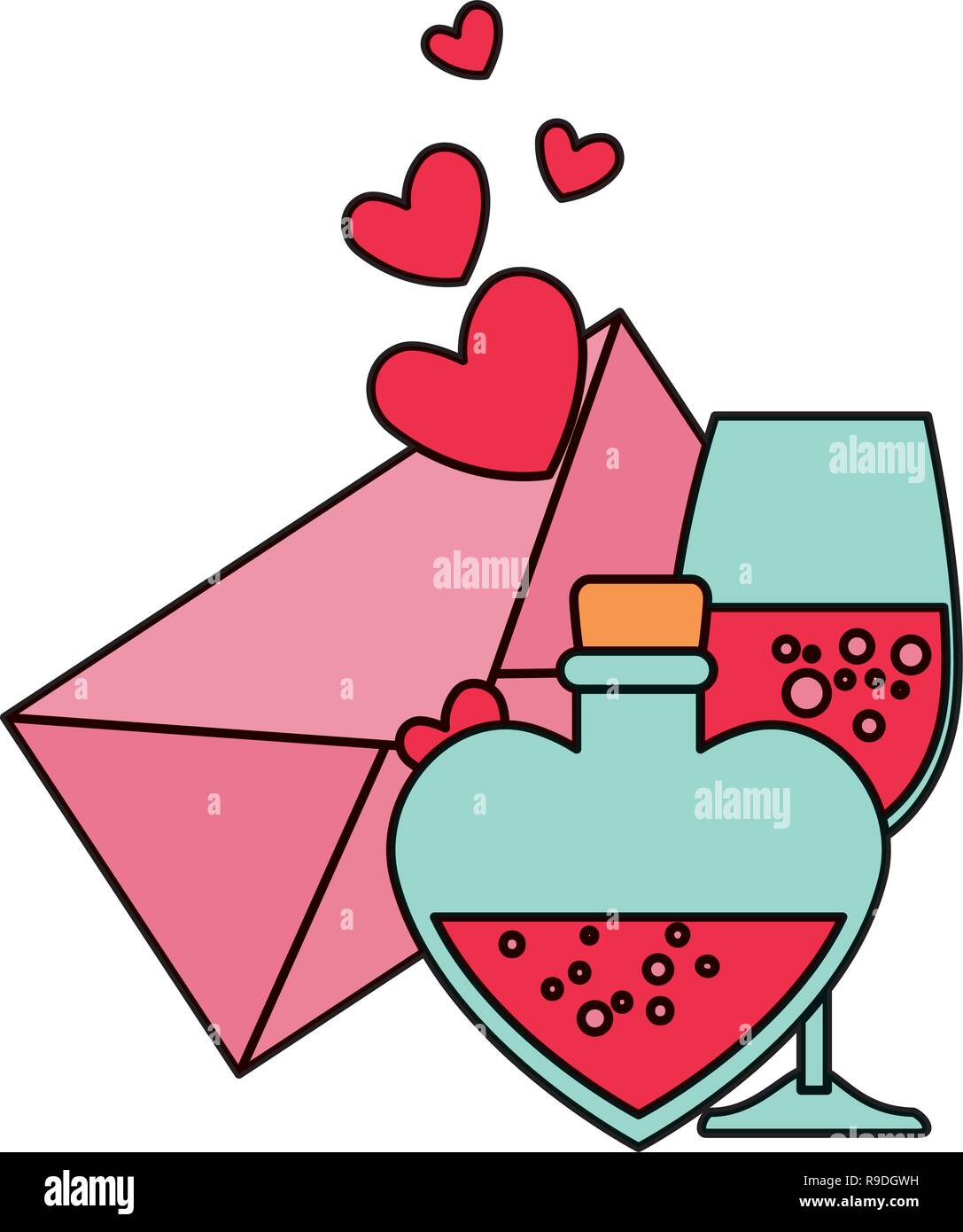 bottle with heart shape Stock Vector Image & Art - Alamy