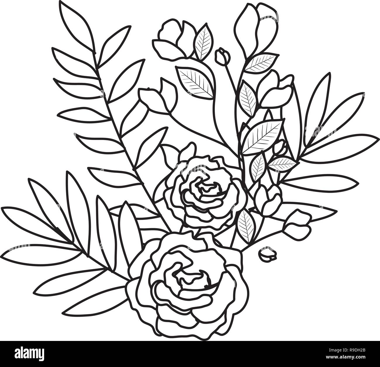 Rosebush rosebush Stock Vector Images - Alamy