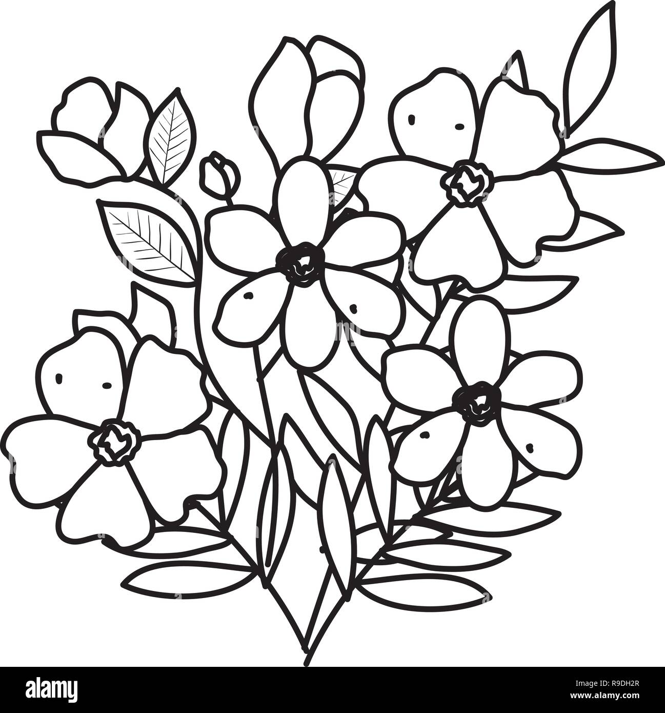 Rosebush illustration Cut Out Stock Images & Pictures - Alamy