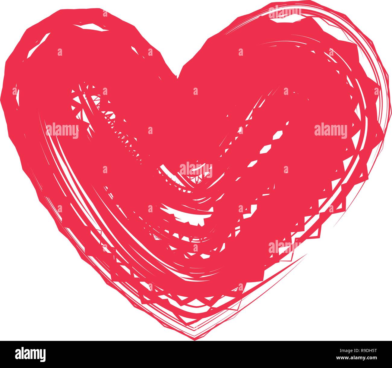 red heart love painted Stock Vector Image & Art - Alamy