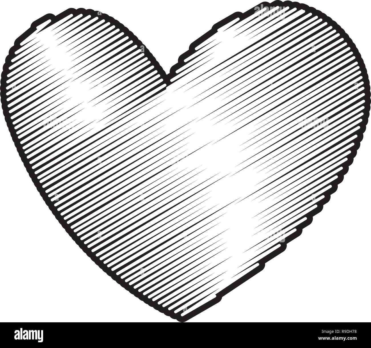 monochrome heart love drawing Stock Vector Image & Art - Alamy
