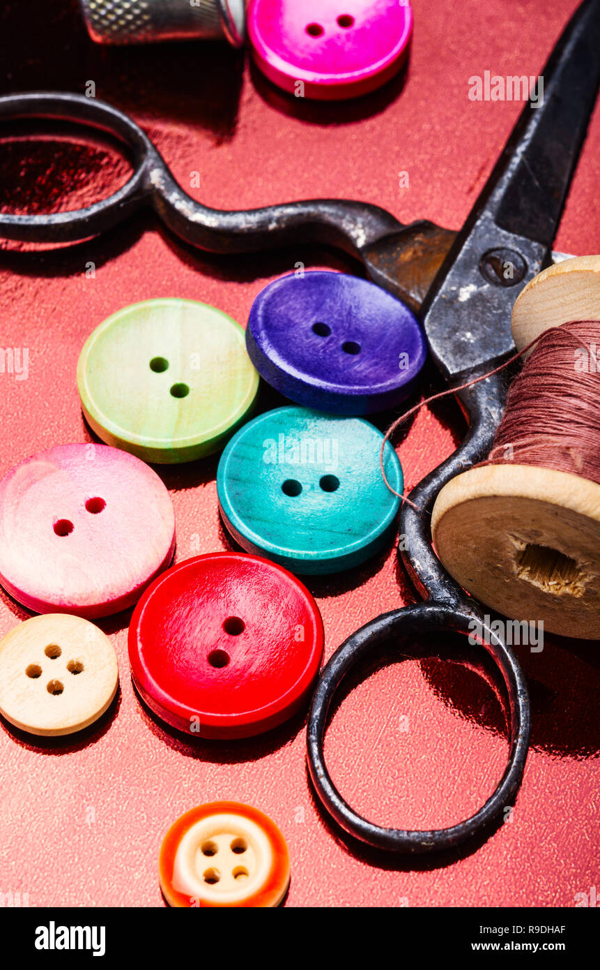 Bright assorted sewing buttons in mix colors Stock Photo - Alamy