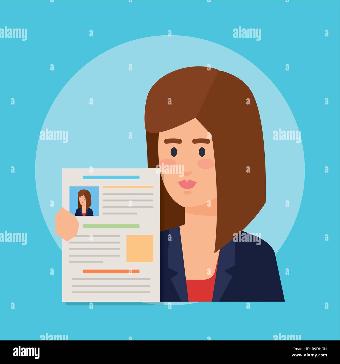 business woman with curriculum vitae Stock Vector Image & Art - Alamy