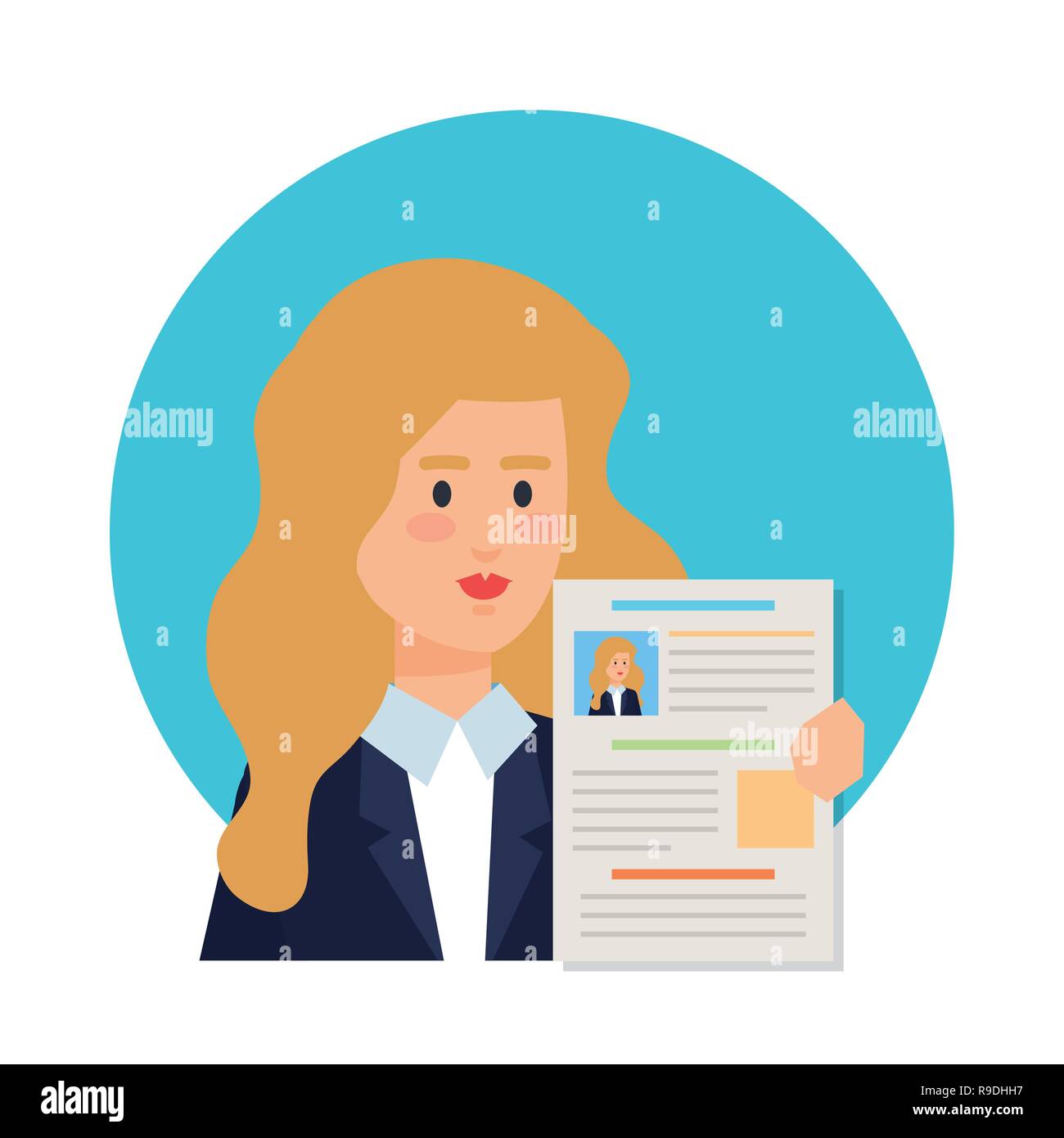 Cv resume woman icon Cut Out Stock Images & Pictures - Alamy