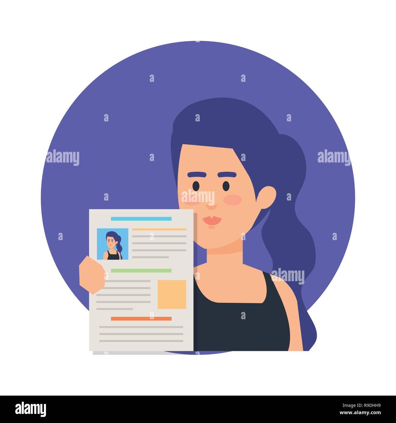 business woman with curriculum vitae Stock Vector Image & Art - Alamy