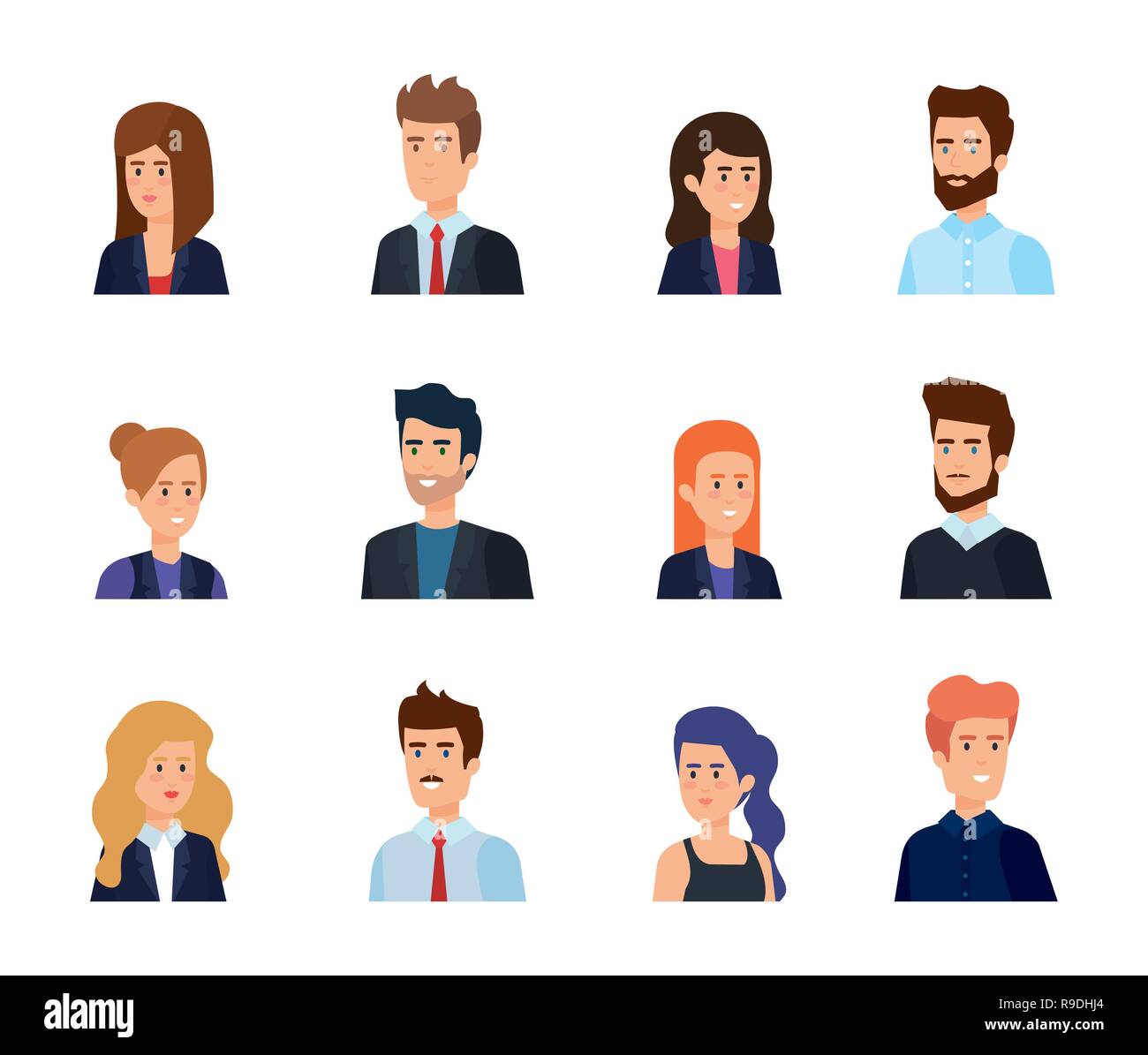 group of business people avatars characters Stock Vector Image & Art ...