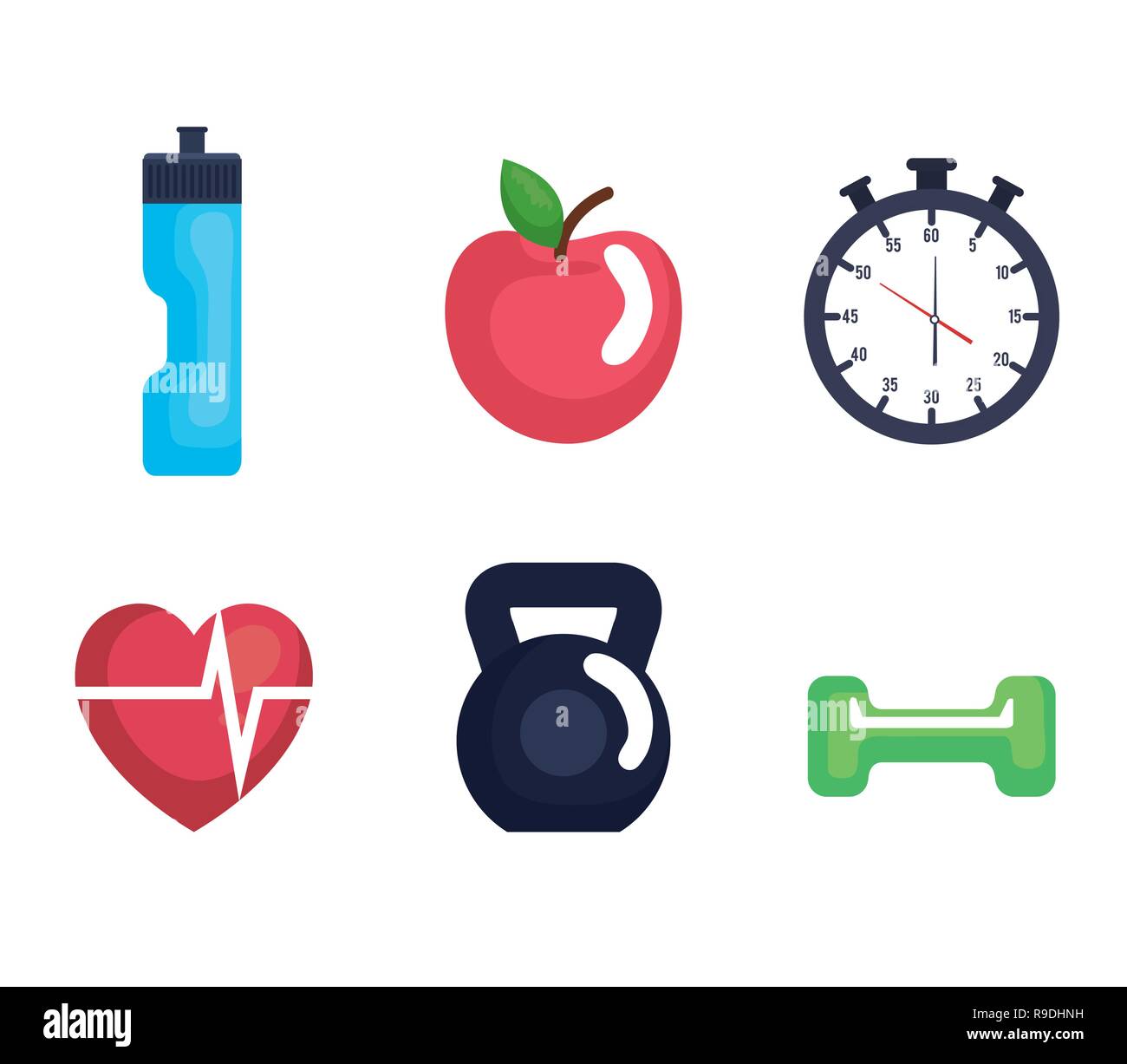 fitness lifestyle set icons Stock Vector Image & Art - Alamy