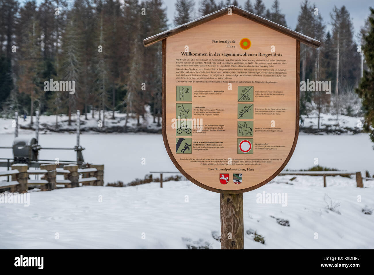 Nationalpark Harz im Winter Oderteich Stock Photo - Alamy