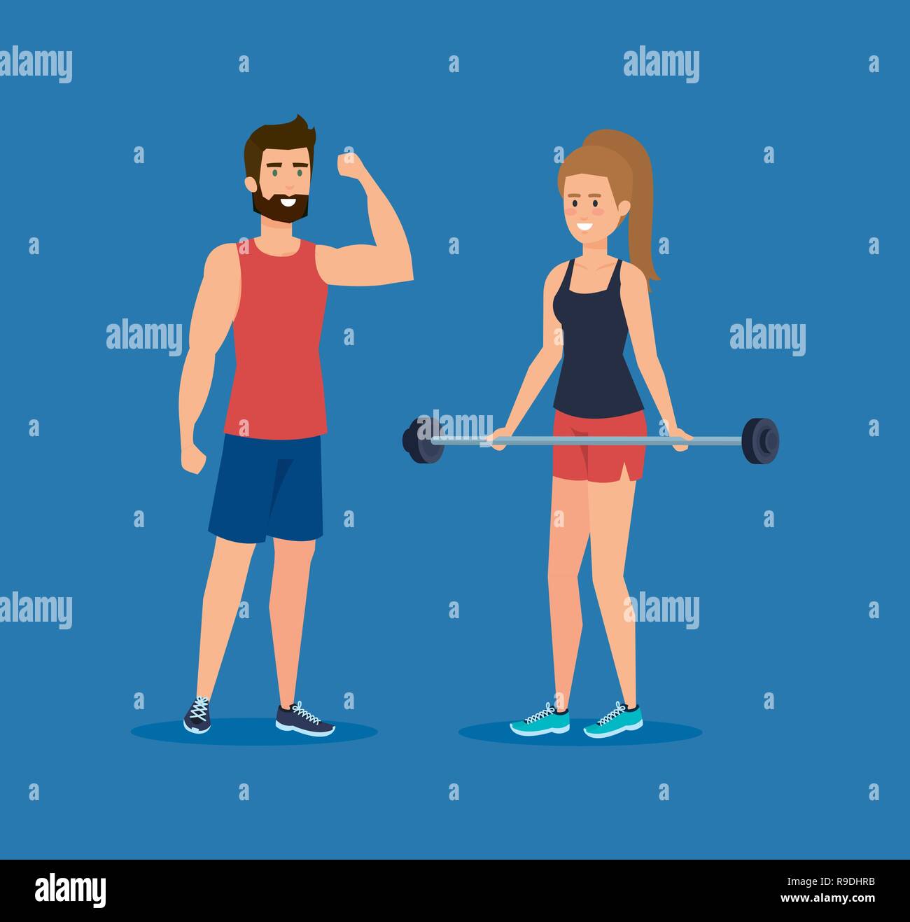 Strong woman body builder silhouette hi-res stock photography and ...