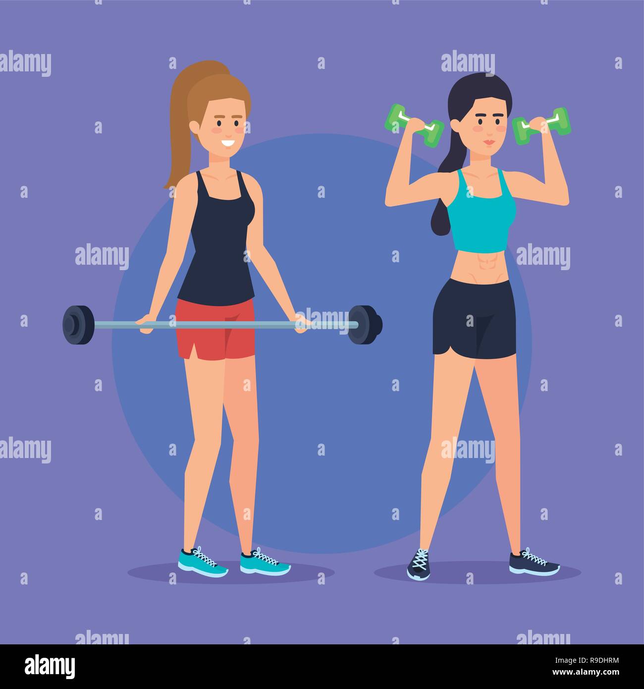 strong women lifting weight Stock Vector Image & Art - Alamy