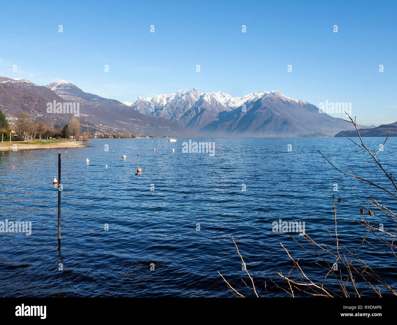 Dongo, Italy - December 22, 2018: Panorama of the lake and alps Credit ...