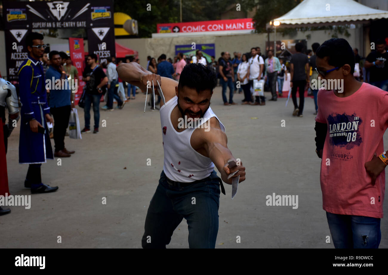 A cosplayer seen posing for a photo during the eighth edition of ...