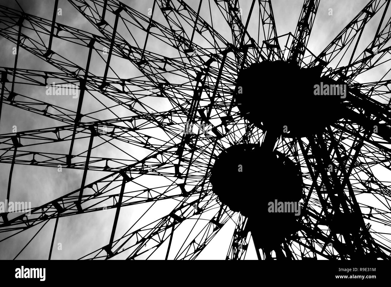 Carousel Ferris wheel silhouette, merry-go-round Stock Photo - Alamy