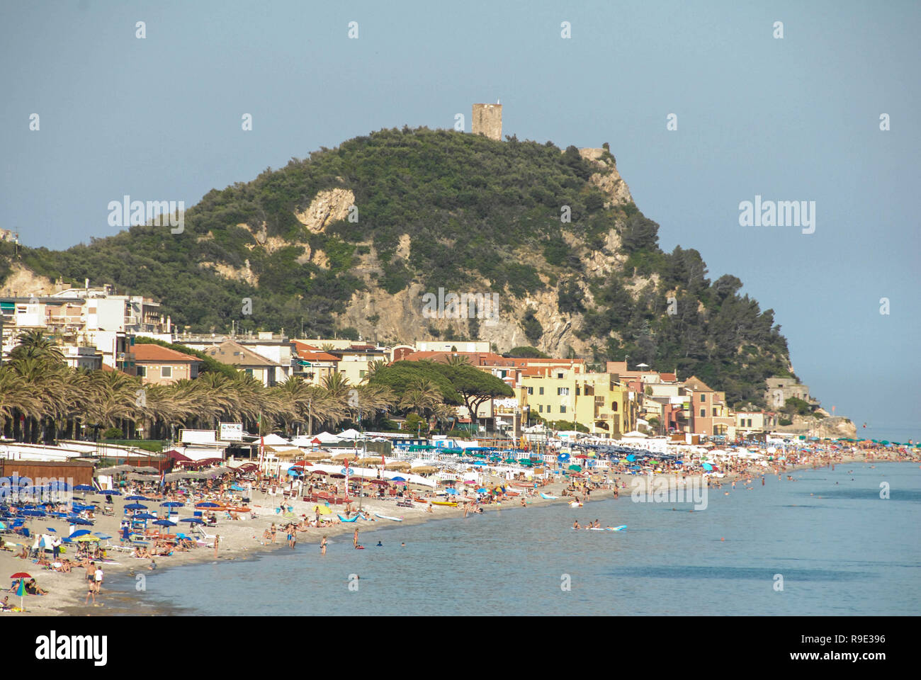 Panoramic of Varigotti and the seasides, Liguria - Italy Stock Photo ...
