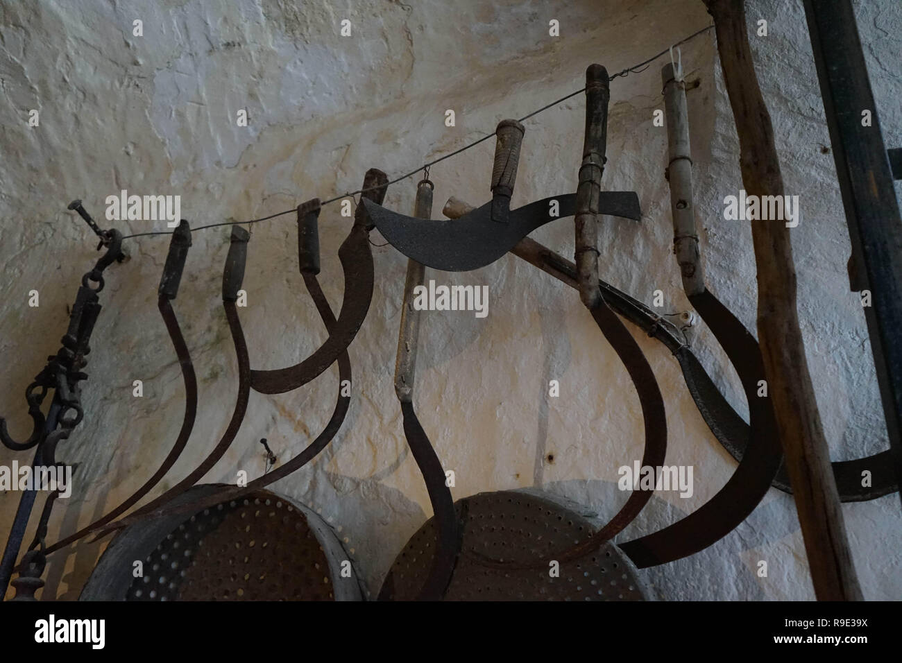 Old tools working in a cave house in Matera Stock Photo - Alamy