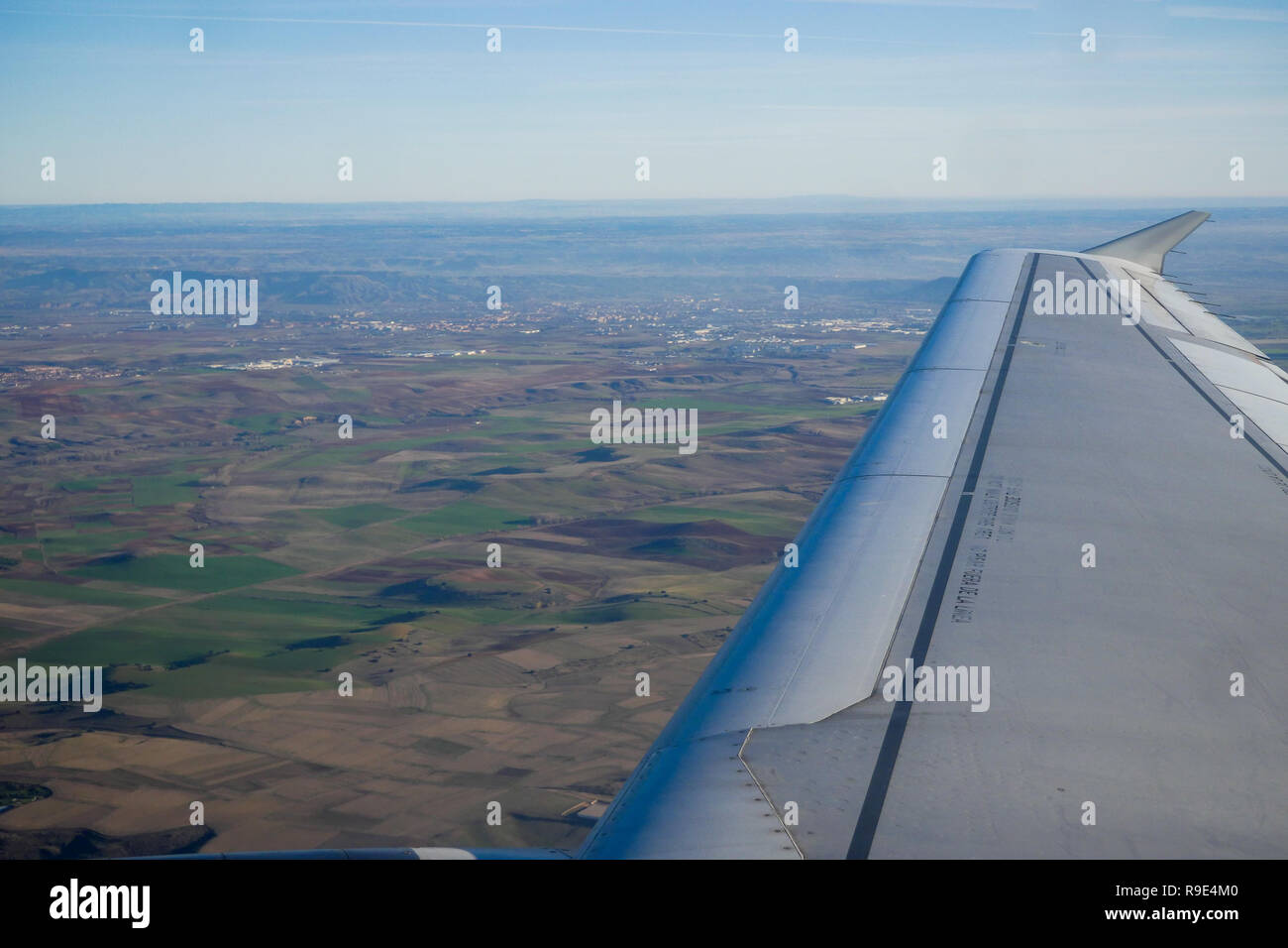 Airplane flight over Spain Stock Photo - Alamy