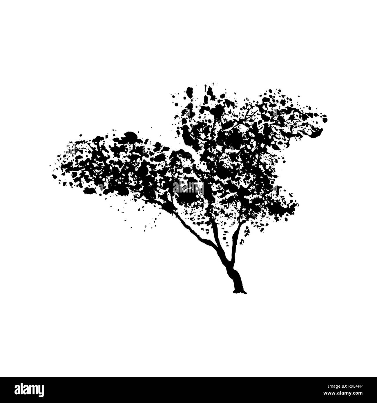 Sakura tree on green Stock Vector Images - Alamy