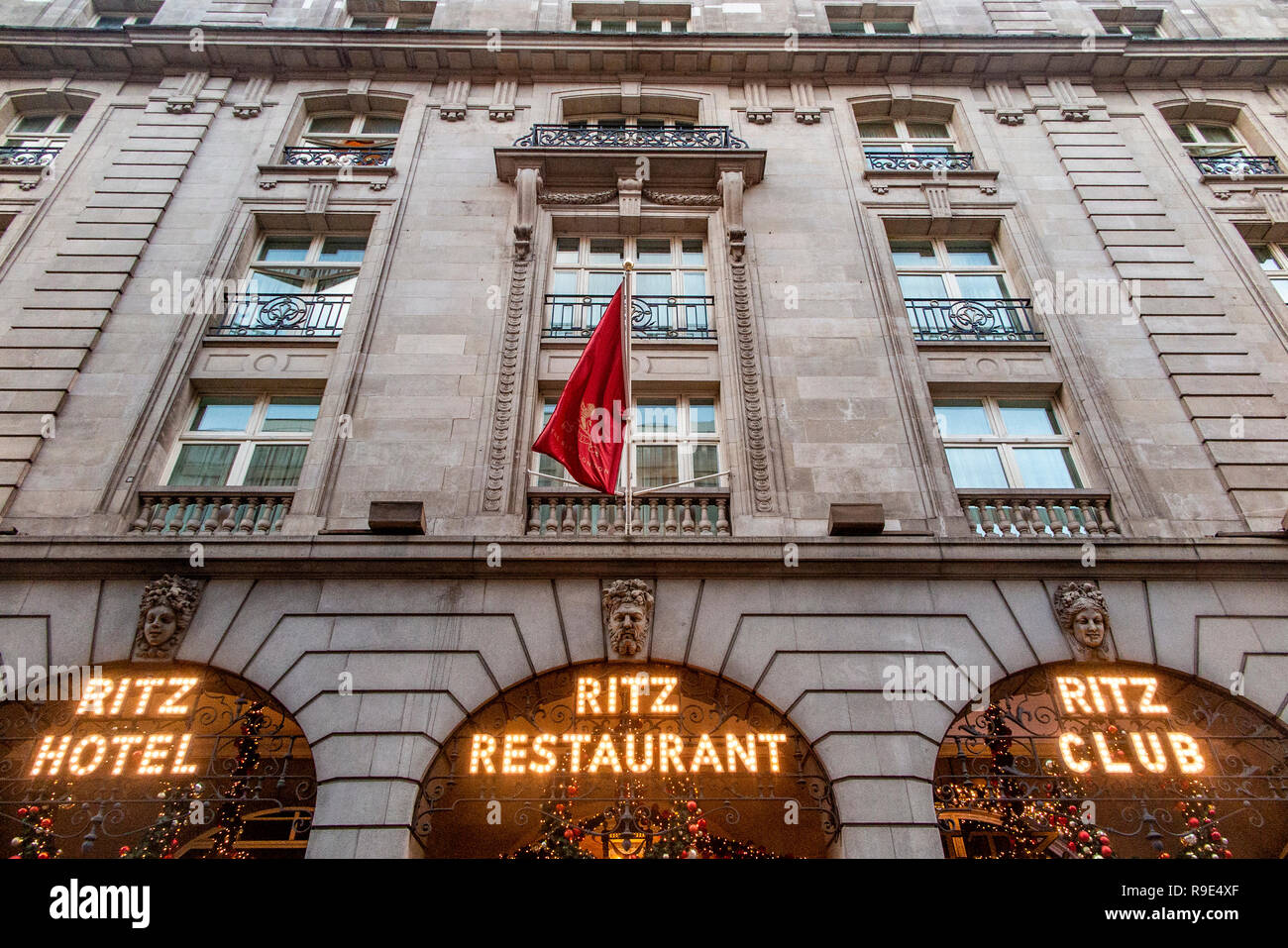 The facade of the Ritz Hotel, Ritz Restaurant and Ritz Club on ...